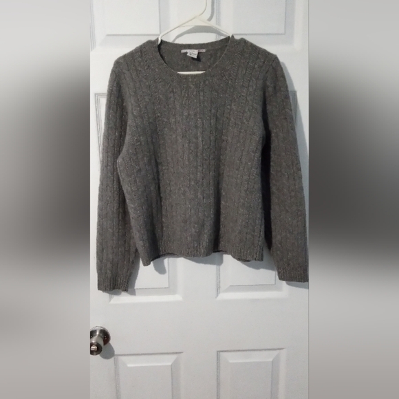 Evelyn Grace | Sweaters | Evelyn Grace Cashmere Gray Cable Knit Crew ...